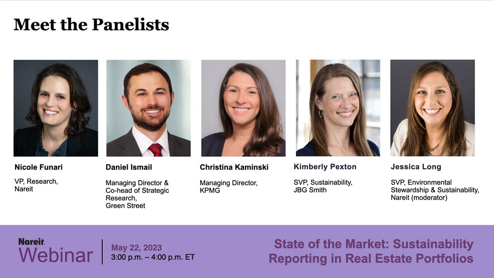 Nareit Webinar: State of the Market: Sustainability Reporting in Real Estate Portfolios Recap ...